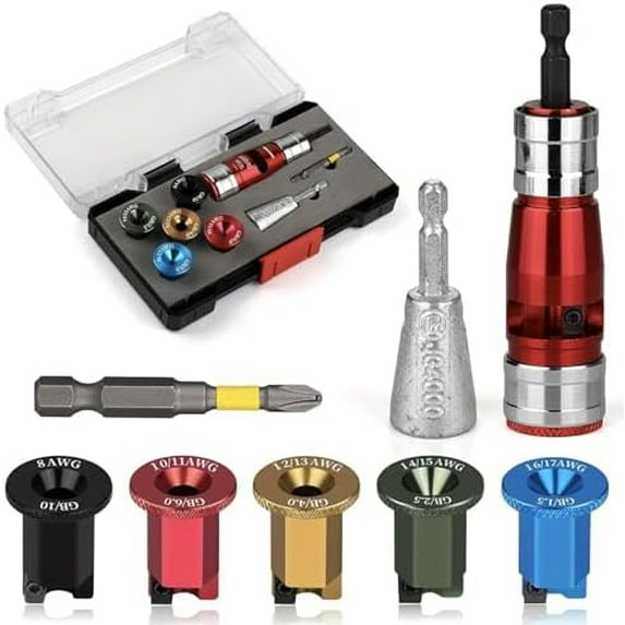 8-in-1 Quick Change Wire Stripper Set for 8,10/11,12/13,14/15,16/17 AWG ...
