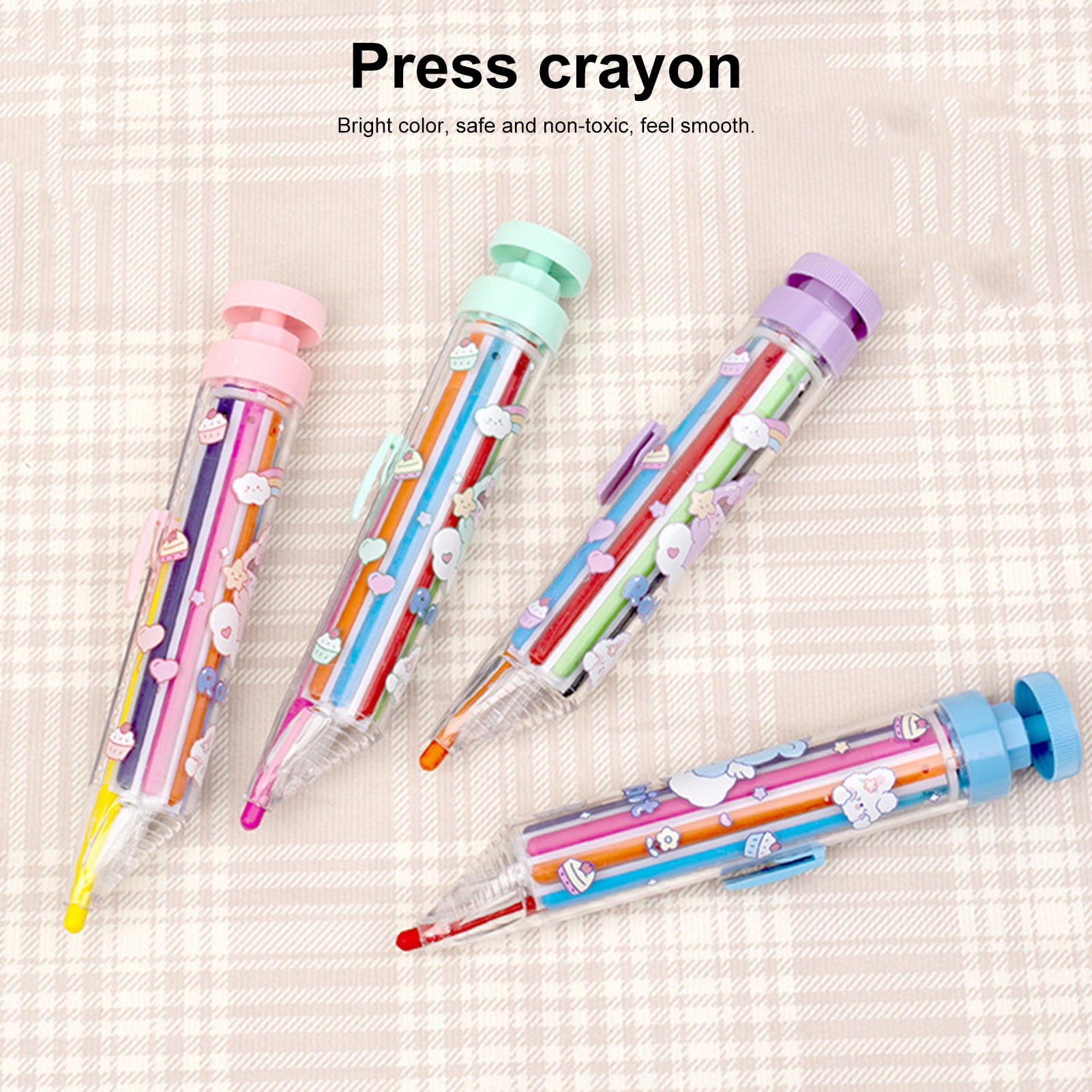 8-in-1 Rotate Multi-color Crayon Drawing Pen Set for Kids' Art and ...
