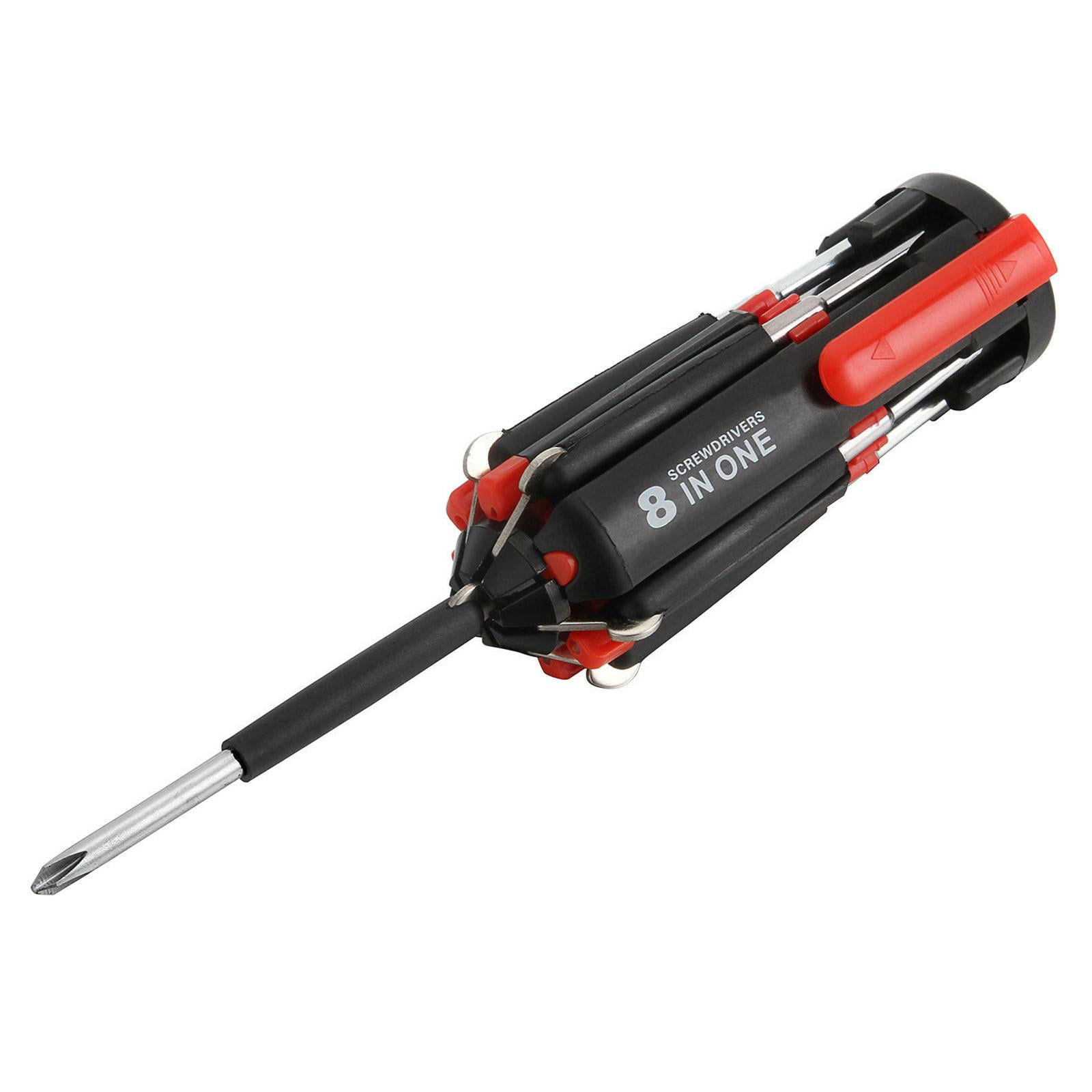 8 in 1 Screwdriver with 6 LED Torch Flash light Multi-functional Repair ...