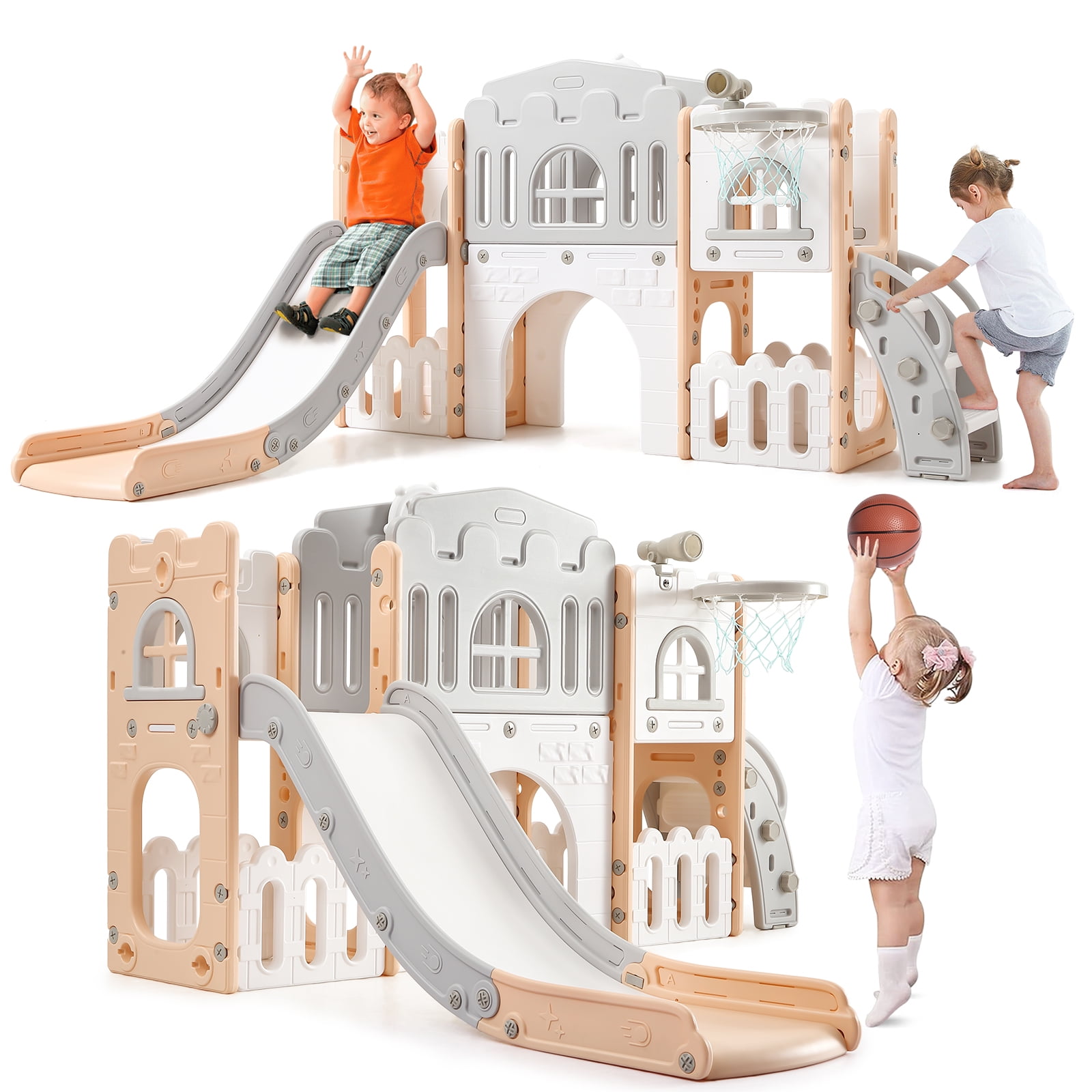 8-in-1 Toddler Slide,Baby Slide for Toddlers Age 1-3,Indoor Playground ...