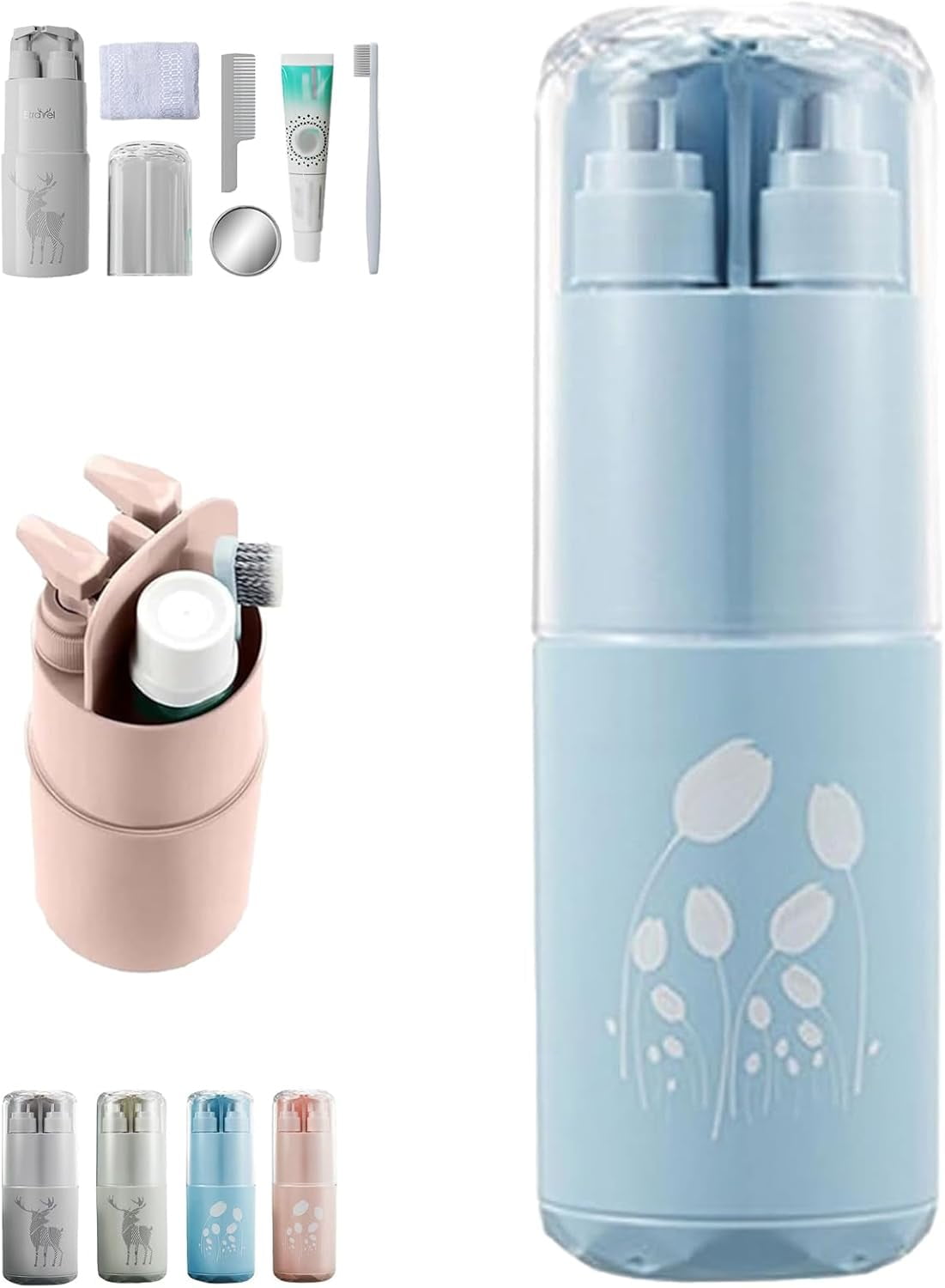 8-in-1 Toiletry Set for Minimalist & Organized Travel, Portable Travel ...