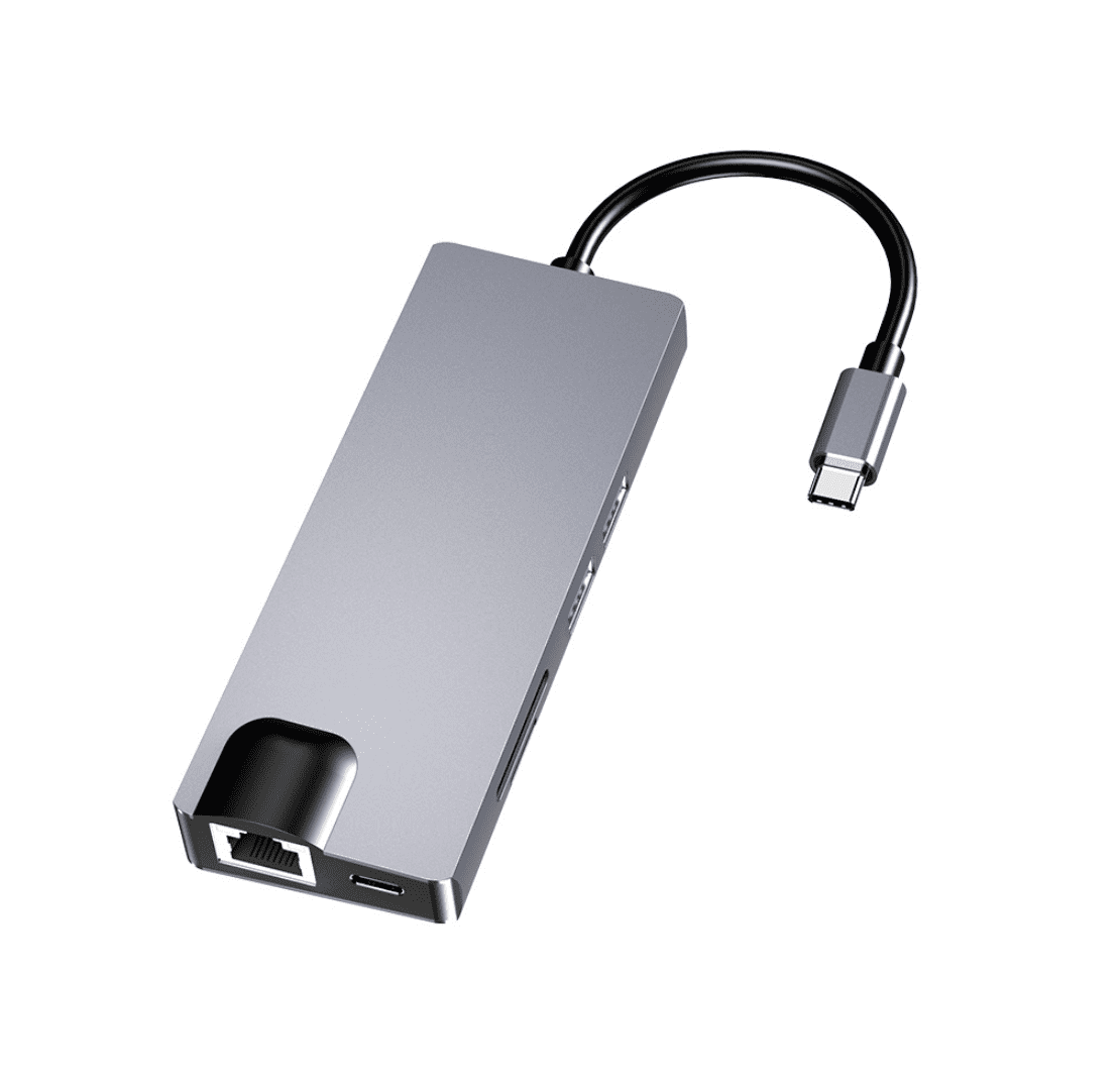 8 in 1 Type-C Laptop Docking Station Power Adapter USB Hub Type C to 2 ...