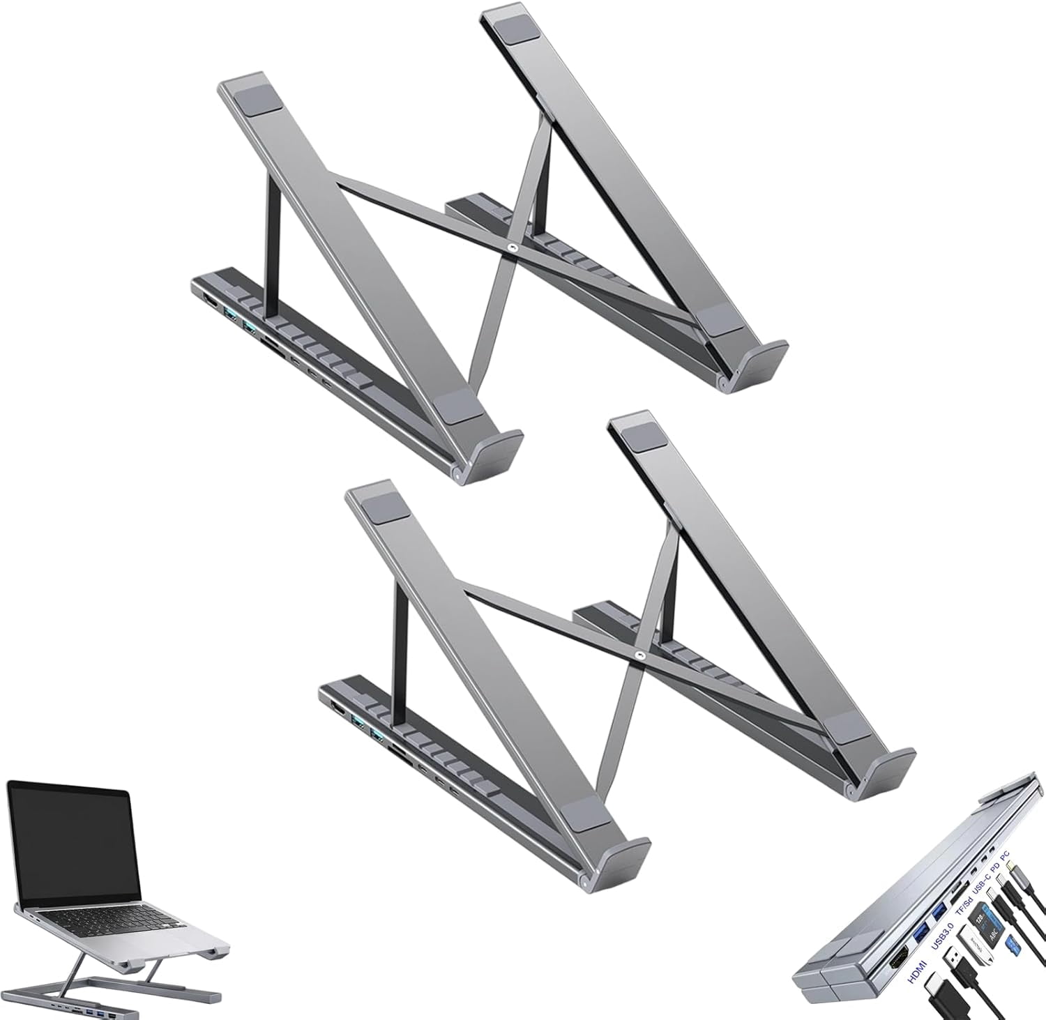 8-in-1 USB-C Laptop Stand and Docking Station, USB C Hub with 4K HDMI ...