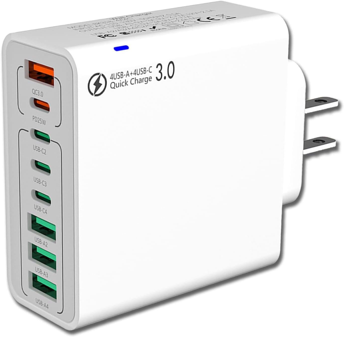 8 in 1 Waterproof Ports USB Fast Charger,Portable Multi-Port Desktop ...