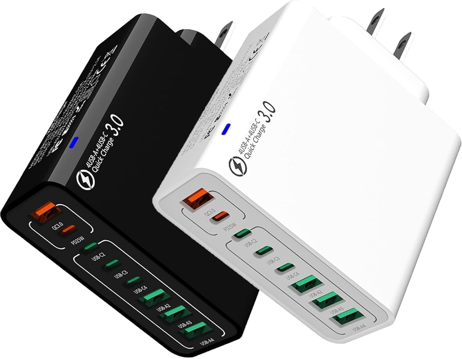 8-in-1 Waterproof USB-C/USB-A Fast Charger with 4 Type-C & 4 USB Ports ...