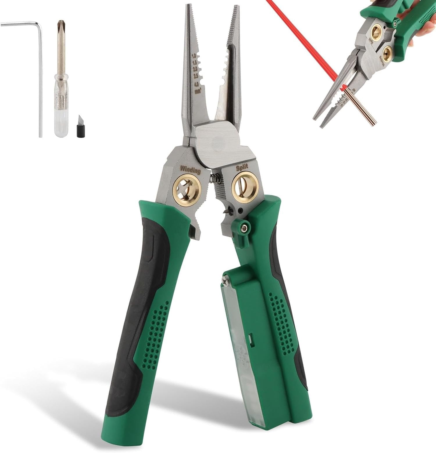 8-in-1 Wire Stripper with Non-Contact Tester, Heavy Duty / for 10-24 ...