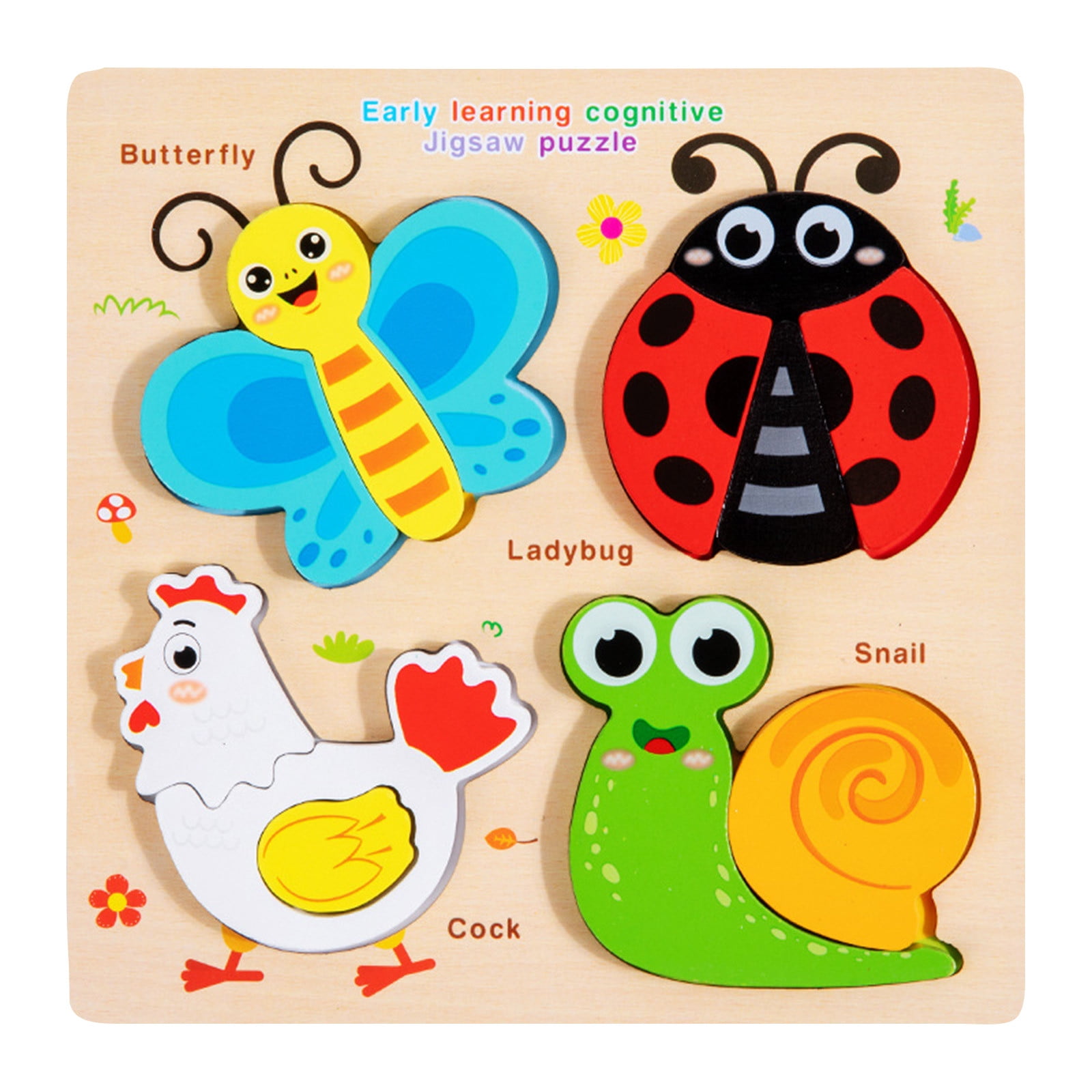 8-in-1 Wooden Puzzle Blocks Set, Early Learning Shape Sorting Toy ...