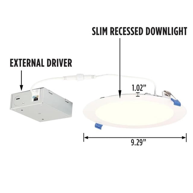 8 in. 18W Slim Recessed LED Downlight with Color Temperature Selection ...