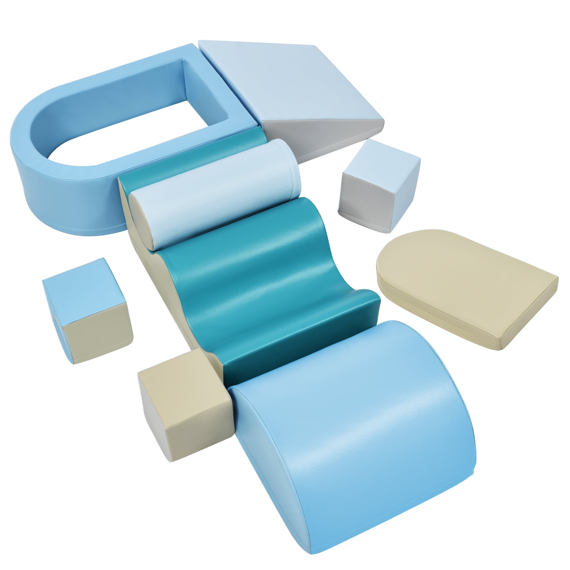 8-in-1Crawl Activity Playset Foam Soft Zone Climbing Blocks Indoor ...