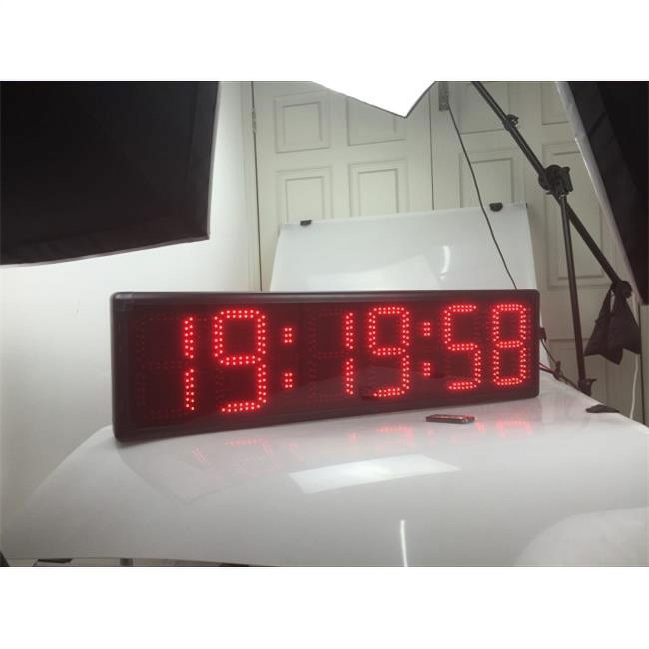 8 in. 4 Digits Semi-Outdoor LED Digital Clock, Red - Walmart.com