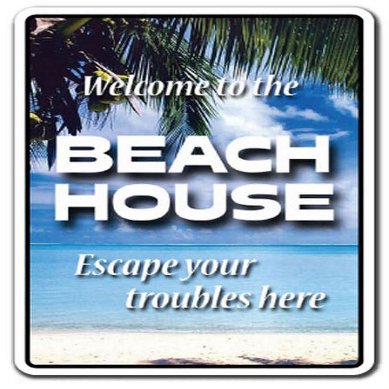 8 in. Beach House Welcome Aluminum Sign - Vacation Ocean Lake Condo ...