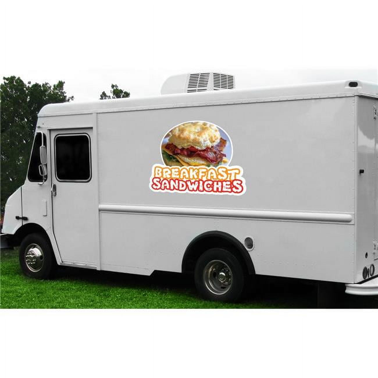 8 in. Breakfast Sandwiches Concession Decal Sign - Cart Trailer Stand ...