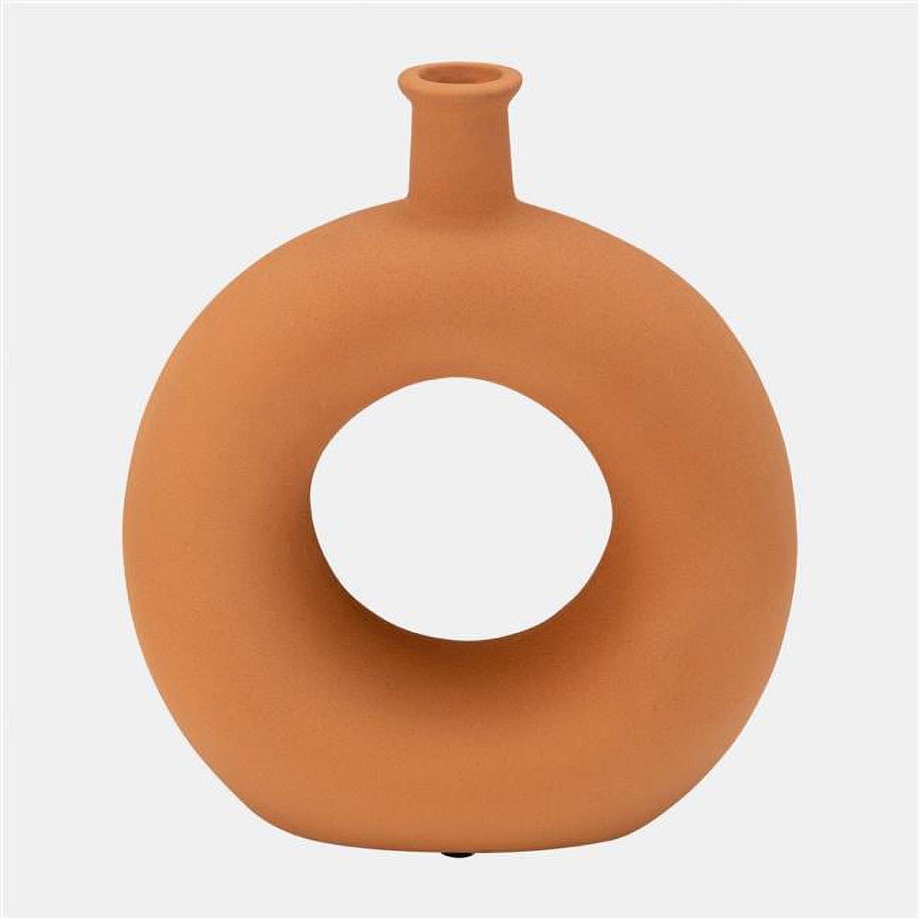8 in. Ceramic Round Cut-out Vase, Terracotta - Walmart.com