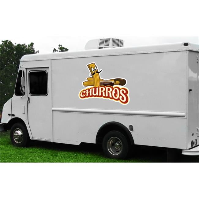 8 in. Churros Concession Decal Sign - Cart Trailer Stand Sticker ...