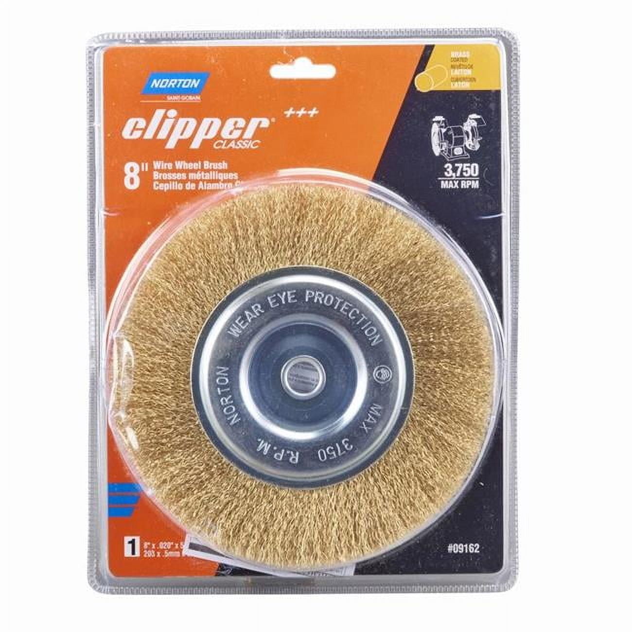 8 in. Clipper Coarse Crimped Wire Wheel Brush - Brass 3750 rpm ...