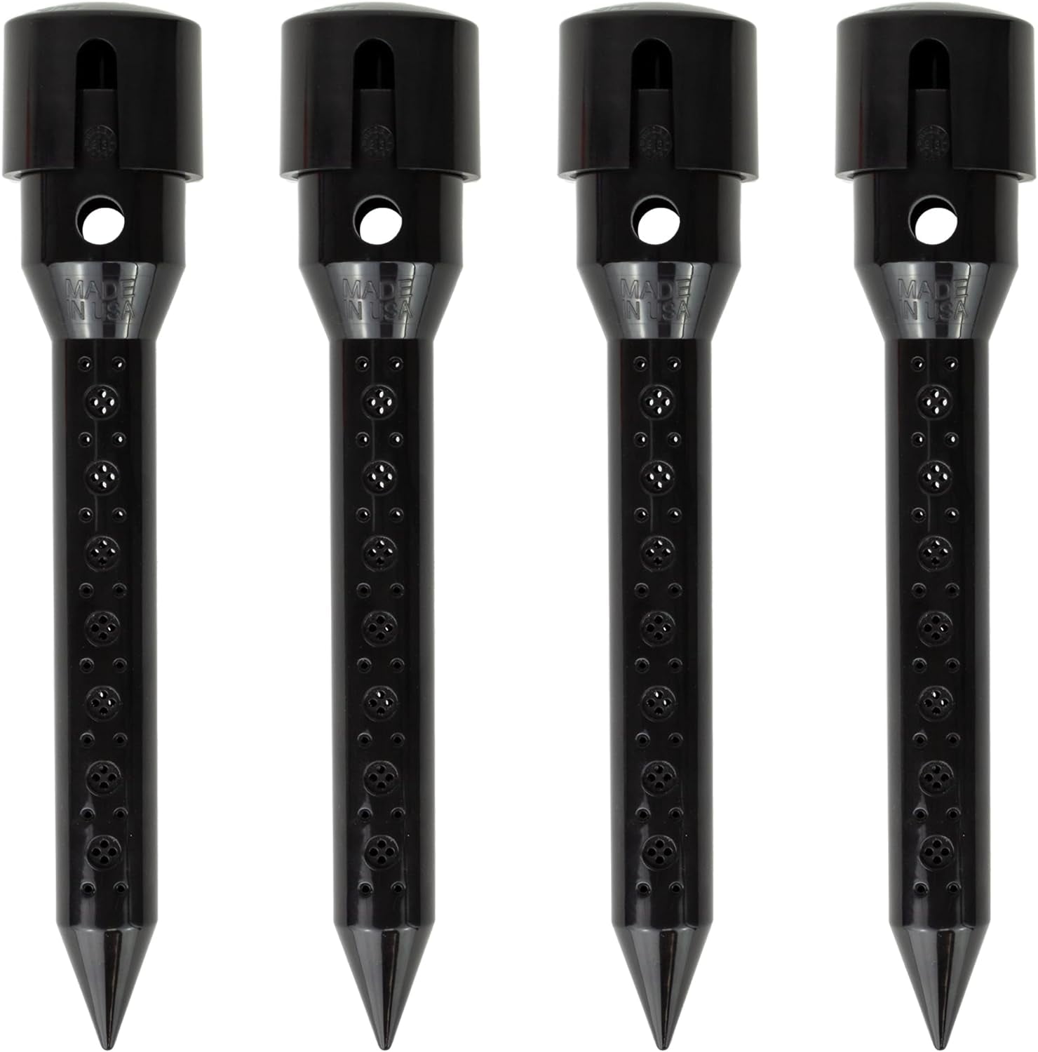 8 in. DEEP DRIP Garden Watering Stake (4 Pack) (Black) | UV-Protected ...