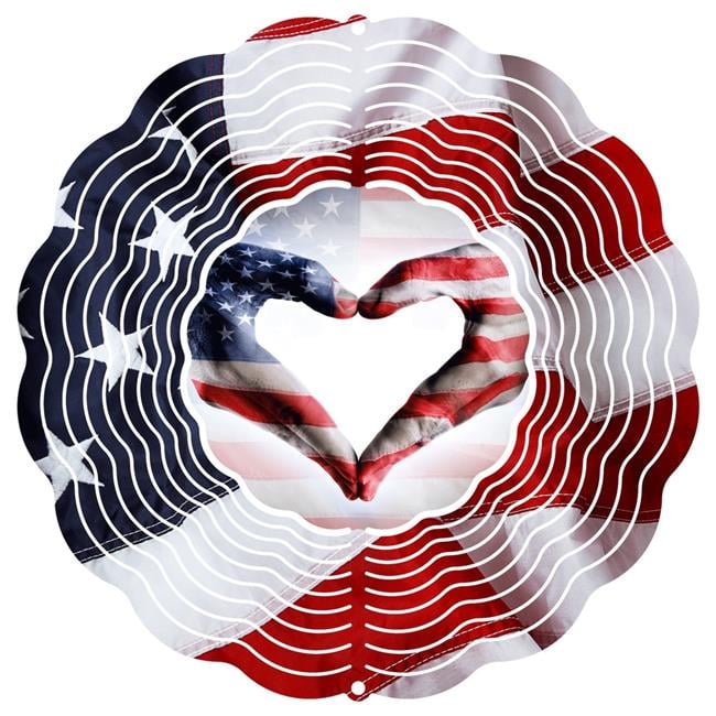 8 in. Flag Heart Wind Spinner - Walmart.com