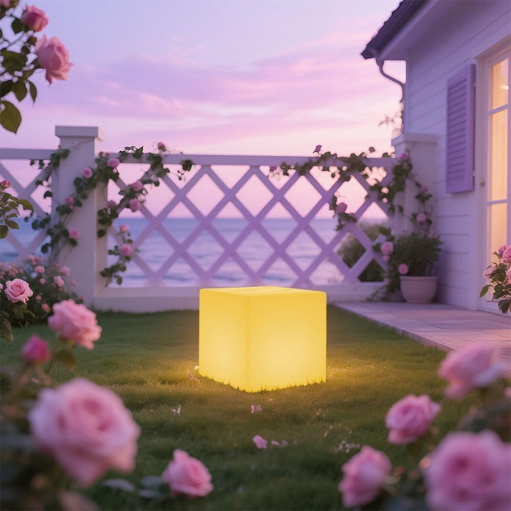 8-in Garden Solar Cube Light Outdoor, Solar Cube Lamp for Outside w ...