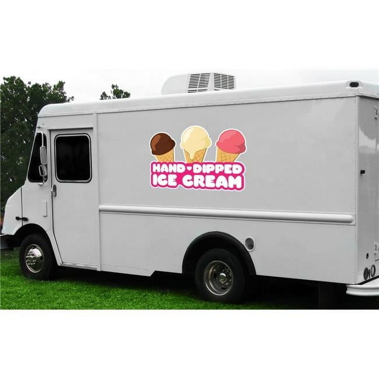 8 in. Hand Dipped Ice Cream Concession Decal Sign - Cart Trailer Stand ...
