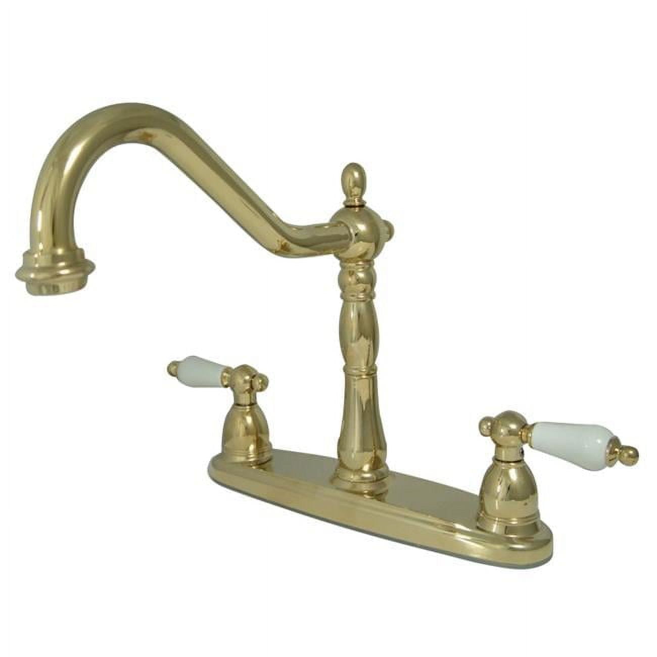 8 in. Kitchen Faucet with Handle, Polished Brass - Walmart.com