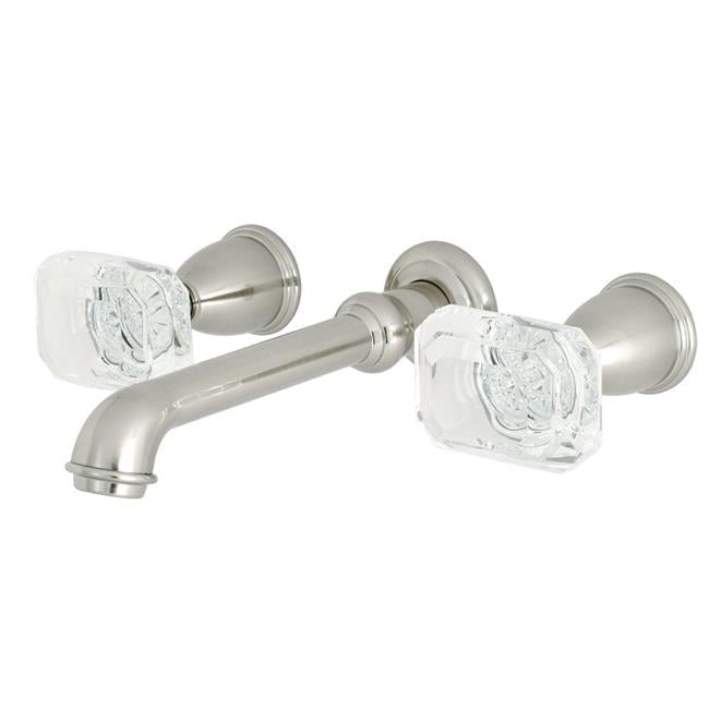 8 in. Krystal Onyx Center Wall Mount Roman Tub Filler, Brushed Nickel ...