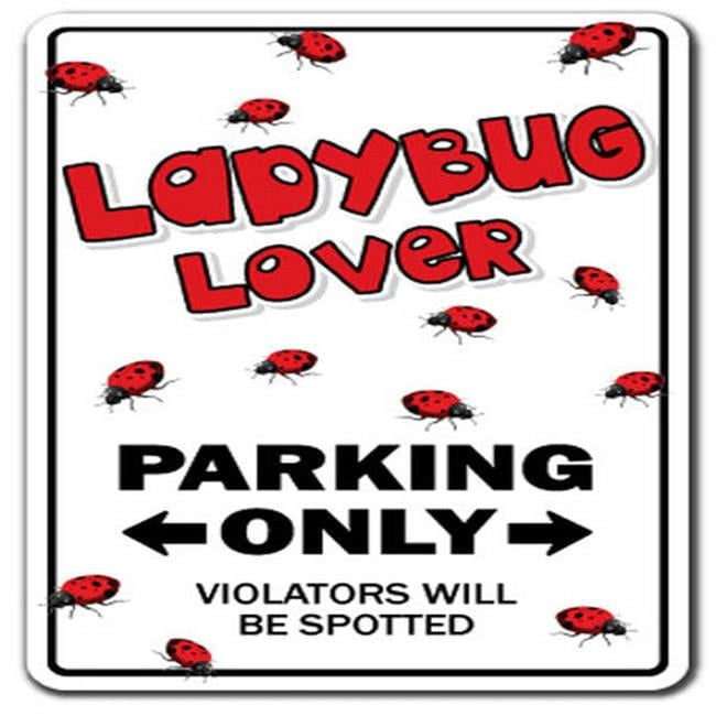 8 in. Ladybug Lover Aluminum Sign - Parking Lady Bug Collector Insect ...