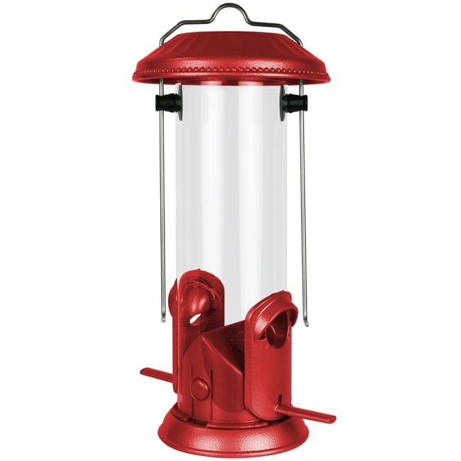 8 in. MP4 AF8R Deluxe Tube Feeder with Thistle Inserts, Red - Walmart.com