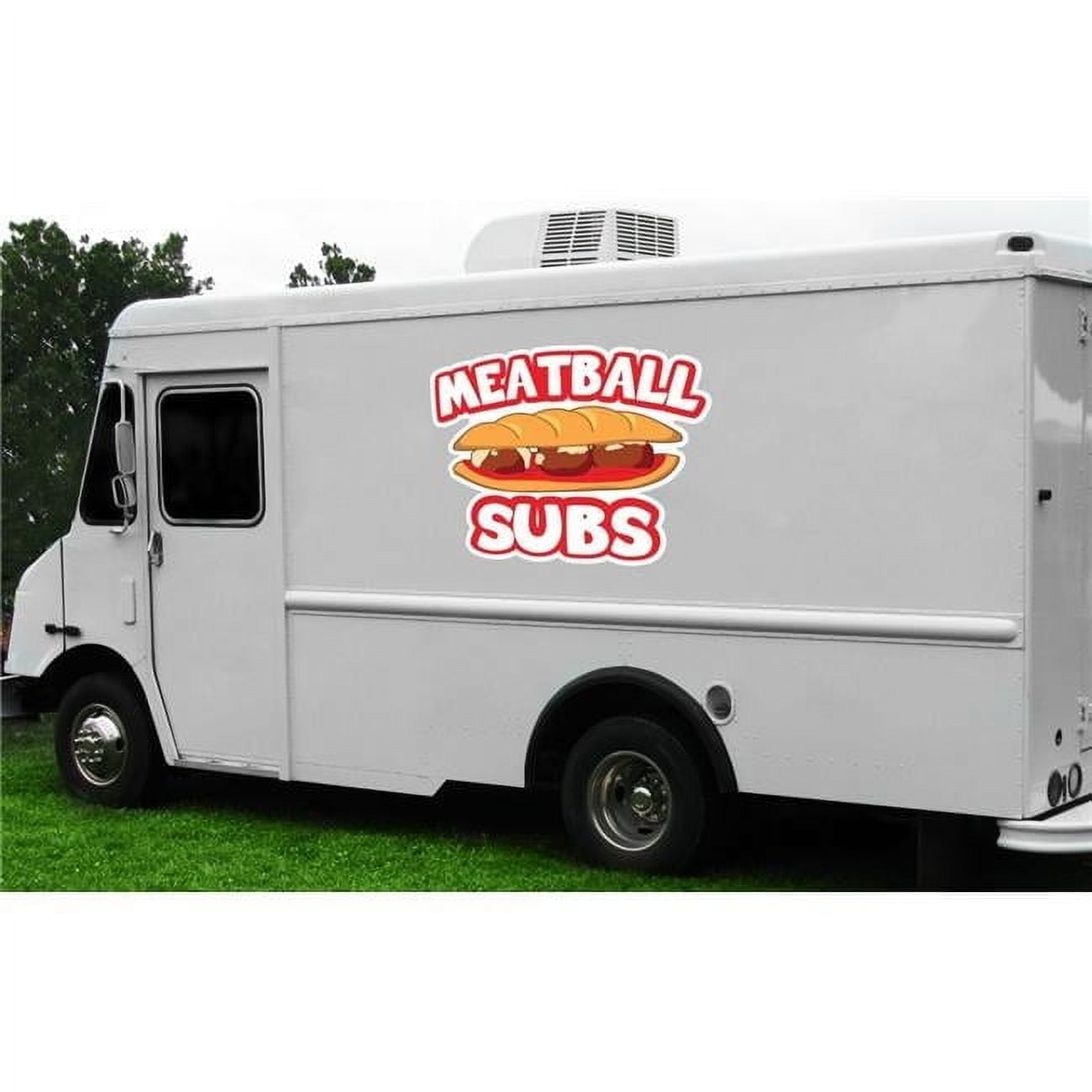 8 in. Meatball Subs Concession Decal Sign - Cart Trailer Stand Sticker ...