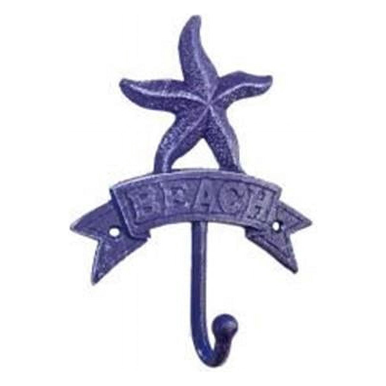 8 in. Rustic Dark Blue Cast Iron Starfish Beach Hook - Walmart.com