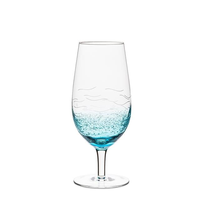 8 in. Seeded Glass Goblet, Aqua Blue & Clear - Set of 4 - Walmart.com