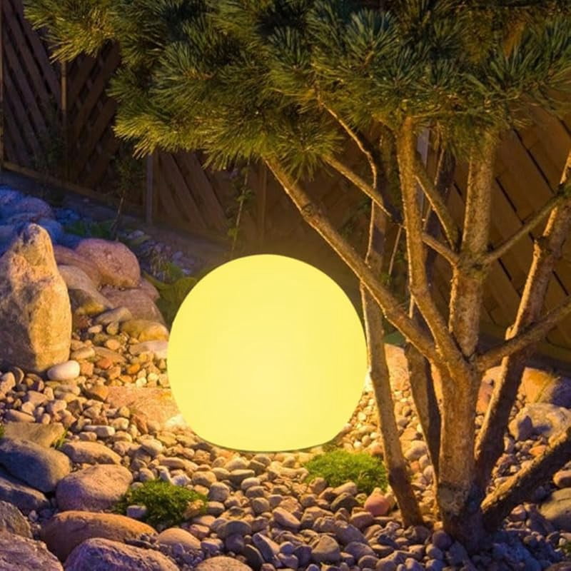 8-in Solar Globe Light Outdoor, Waterproof Solar Ball Light for Outside ...