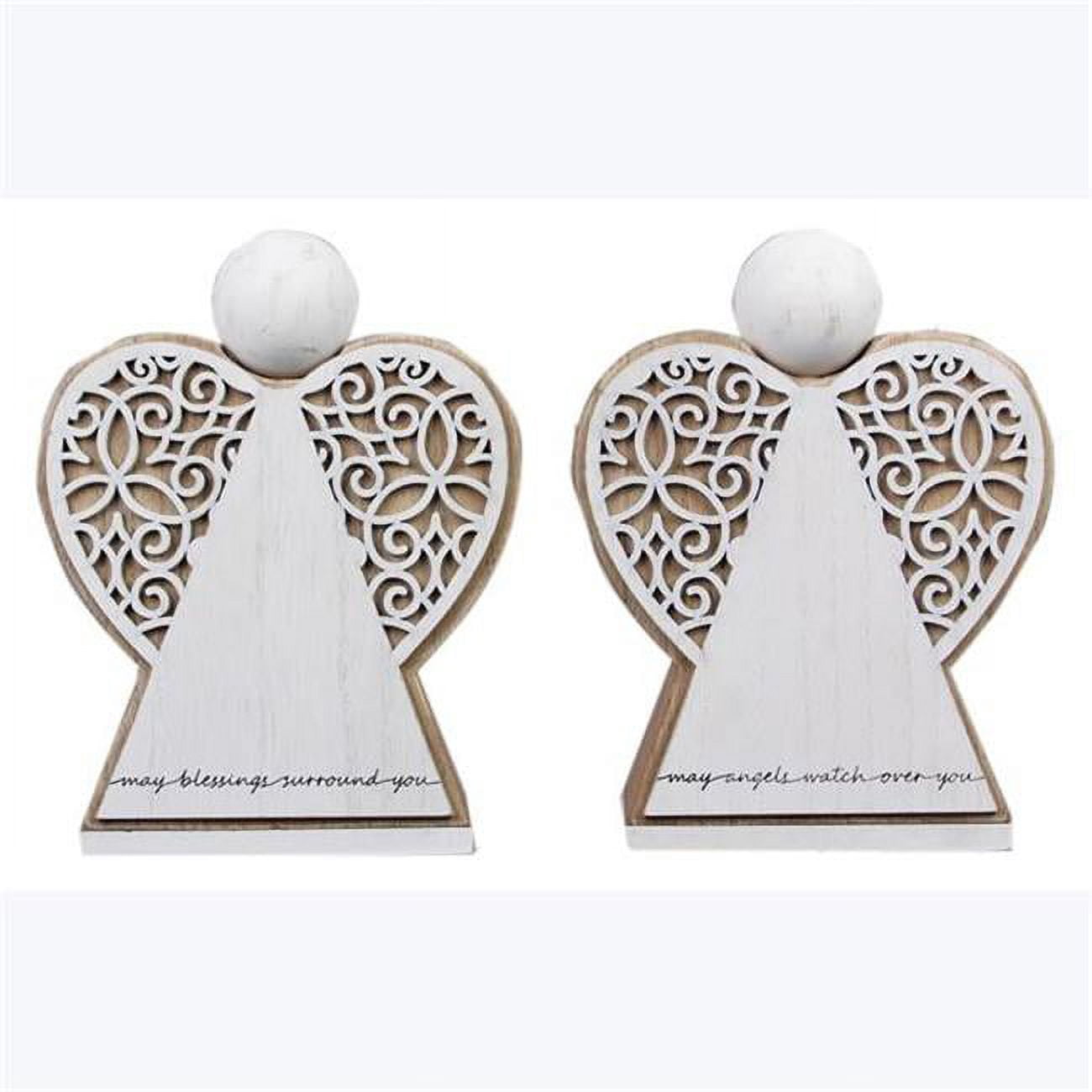 8 in. Wood Table Top Angels, Assorted Style - Set of 2 - Walmart.com