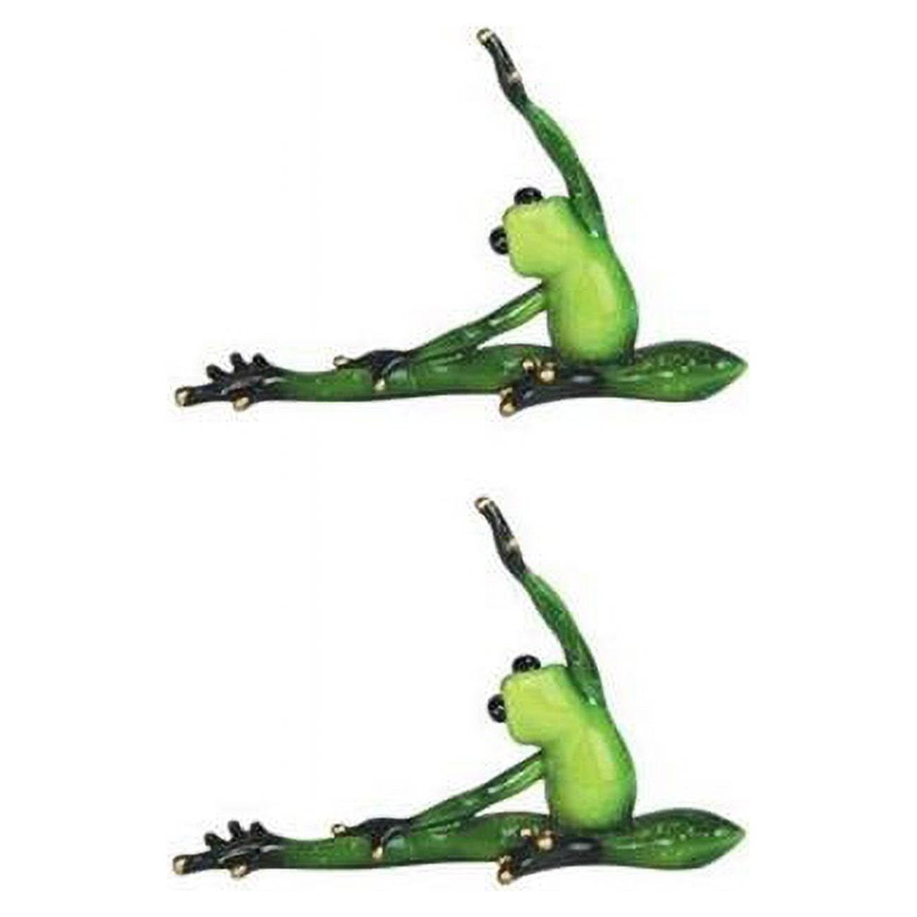 8 in. Yoga Posing Frogs Kelly Resin Stone Garden Figurines, Green ...