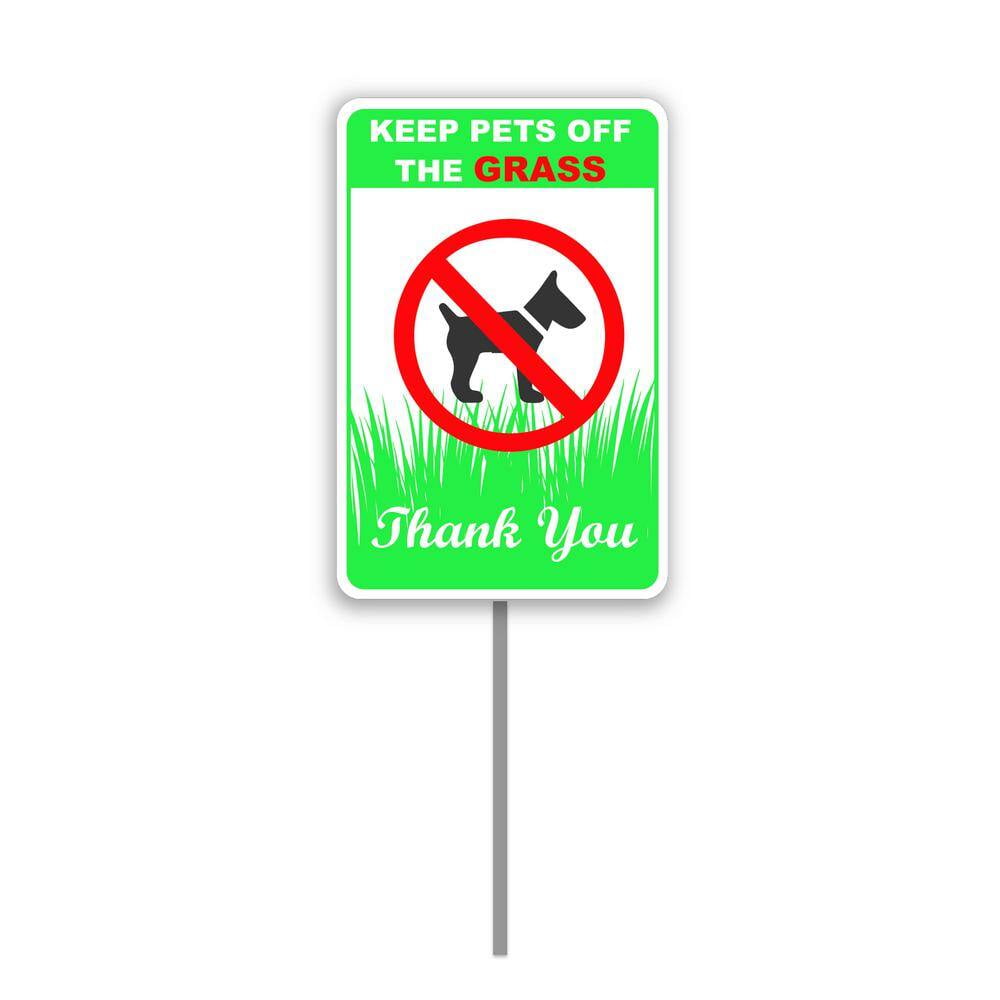 8 in. x 12 in. Keep Dog Off The Grass Yard Sign with 24 in. Stake ...