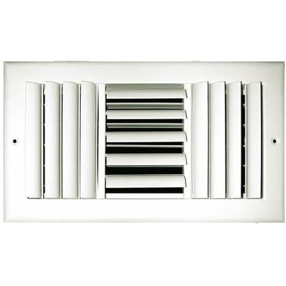 8 in. x 4 in. 3 Way Aluminum Adjustable Curved Blade Wall/Ceiling ...