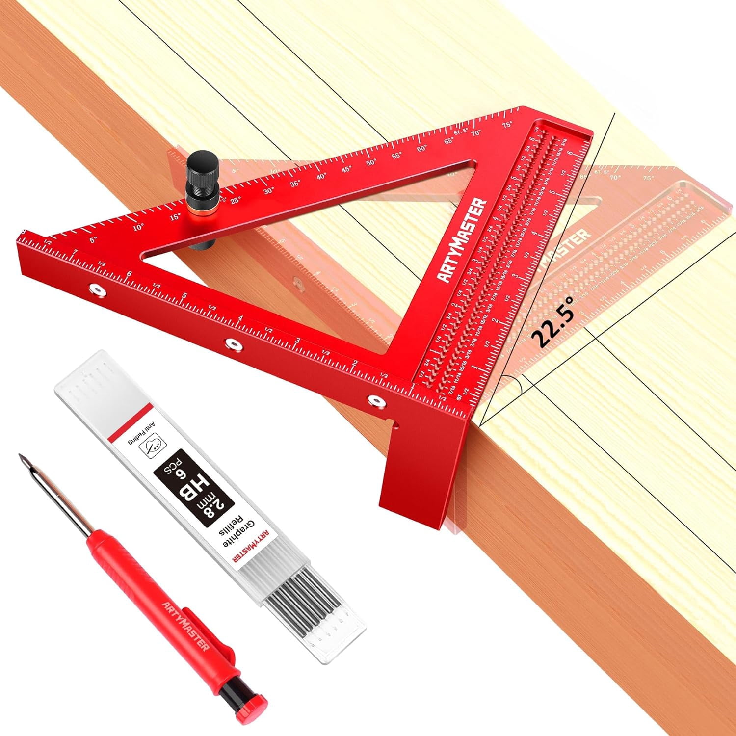 8 inch 3D Multi-Angle Measuring Square Ruler, WT103C High Precision ...