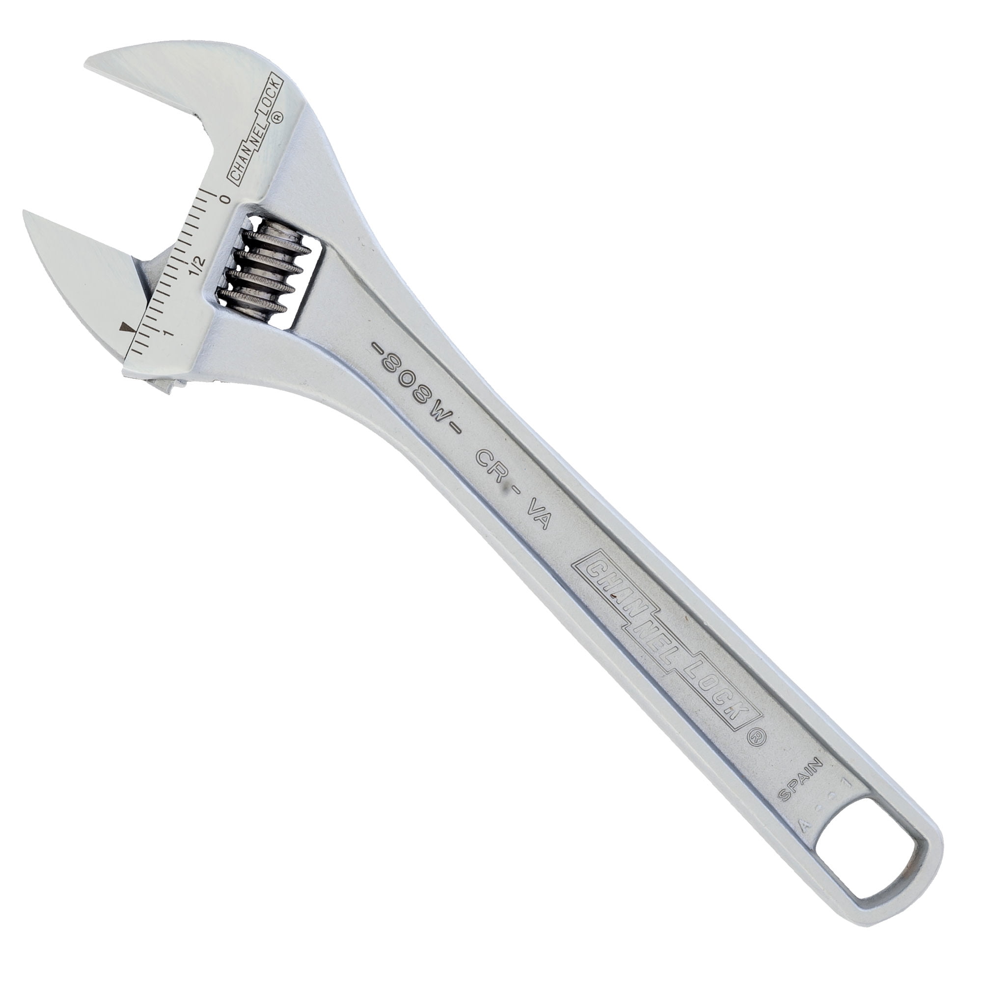 Channellock 808W 8 in. Chrome/Nickel Finish Steel Adjustable Wrench ...