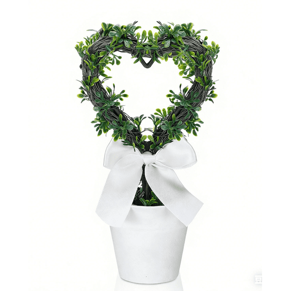 8-inch Artificial Heart-shaped Potted Plant With A Pot,Small Simulated ...