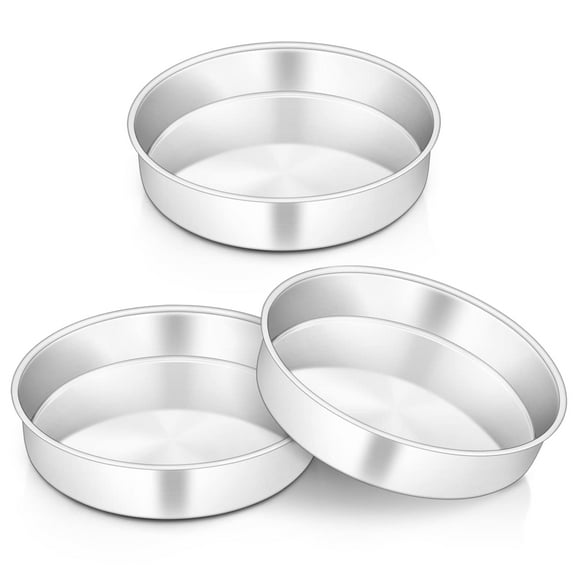 Vesteel 8 Inch Round Cake Pans Set of 3 Stainless Steel Layer Baking ...