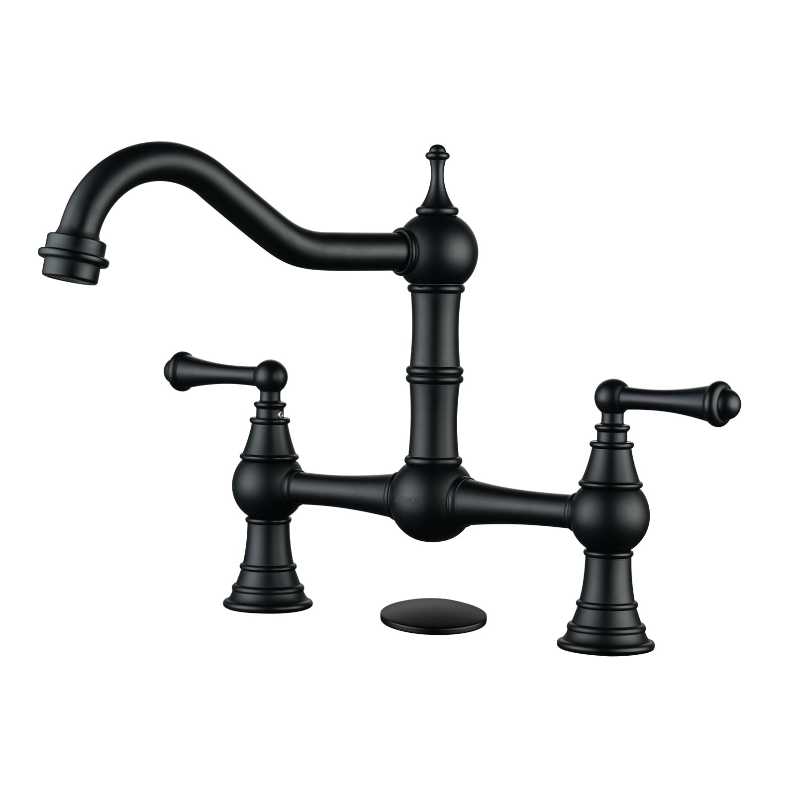 8 inch Centerset Bridge Faucet for Kitchen Sink in Matte Black ...