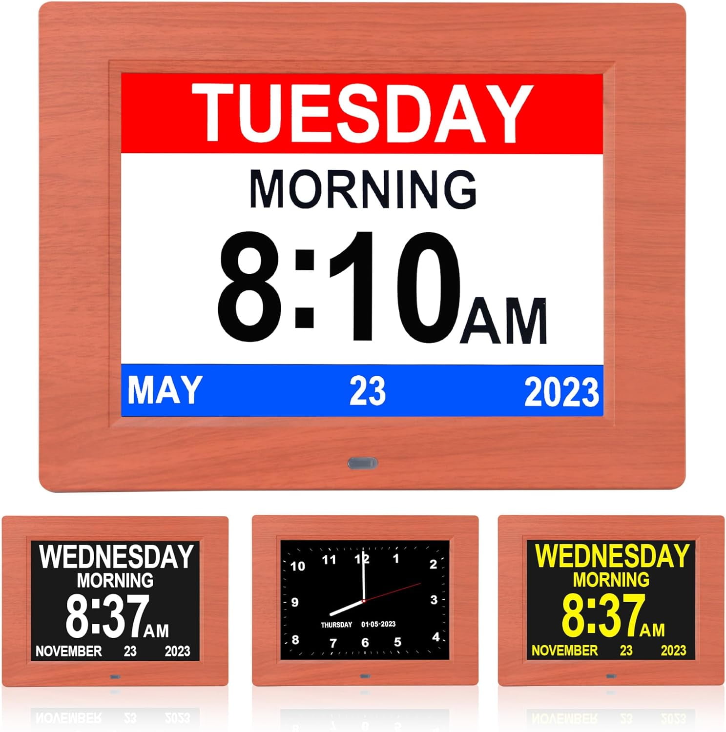 8 inch Digital Day Dementia Clock for Seniors, Medication Reminders ...