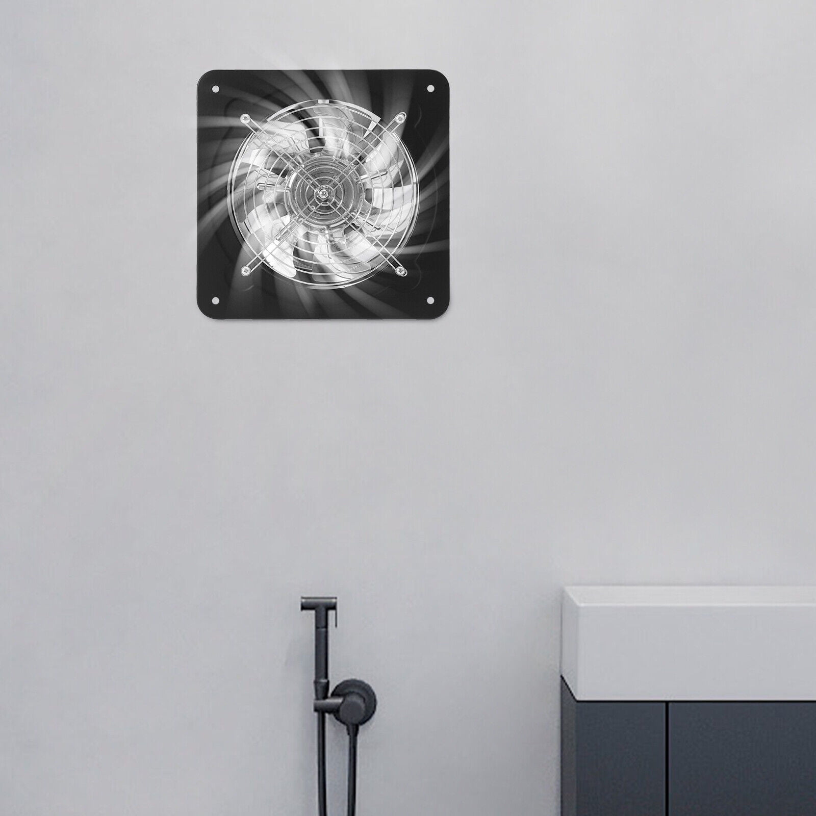 8-inch Exhaust Fan, Wall Mount Ventilation Fan with Fully Automatic ...