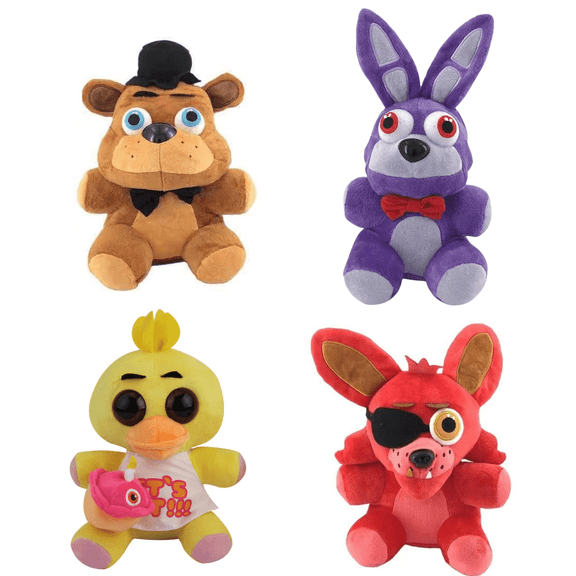 7 Inch Five Nigh-Plush Nightmare Bonnie, Foxy, Freddy Fazbear Plush ...