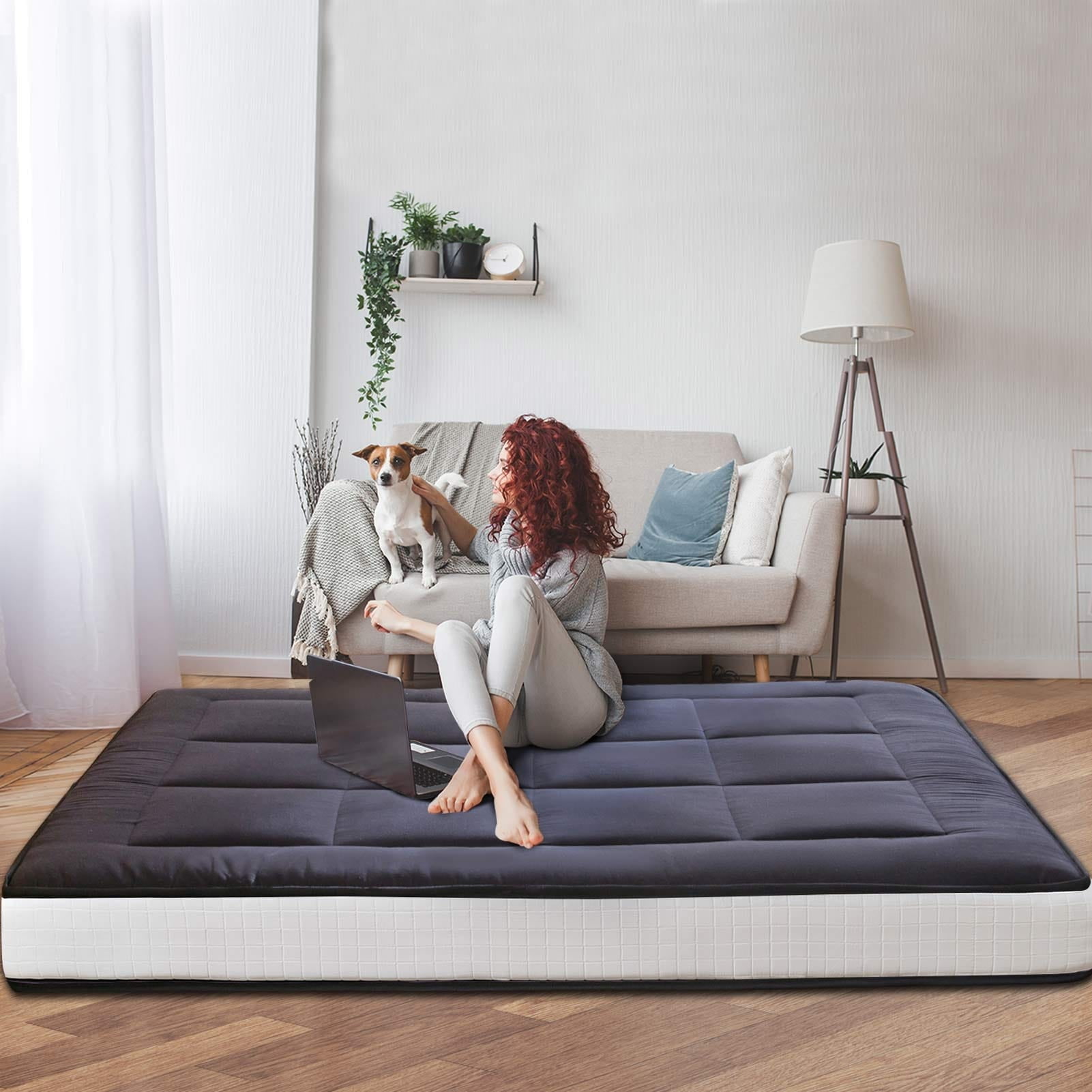 COSMOGO 8-inch Floor Futon Mattress Black - Twin - Walmart.com