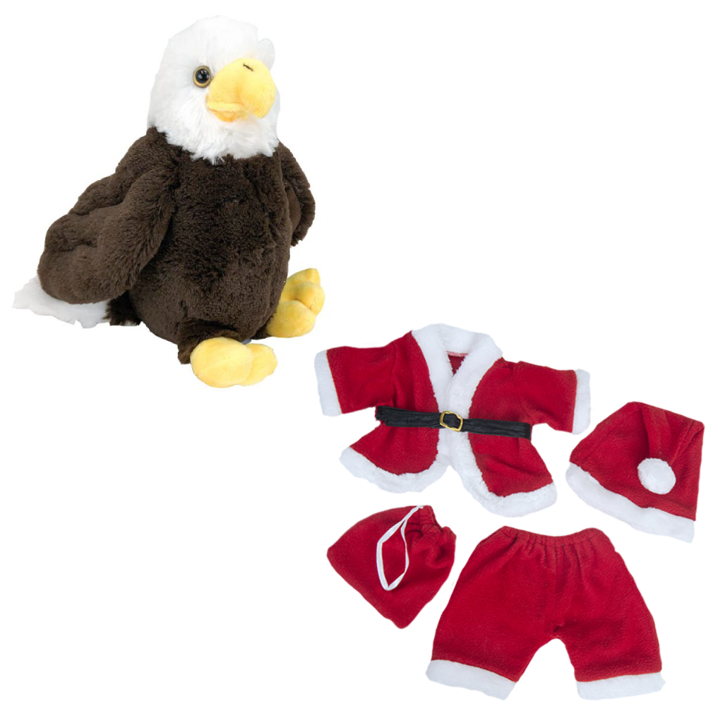 8-inch Forrest the Eagle Plush with Santa Claus Outfit - Adorable ...