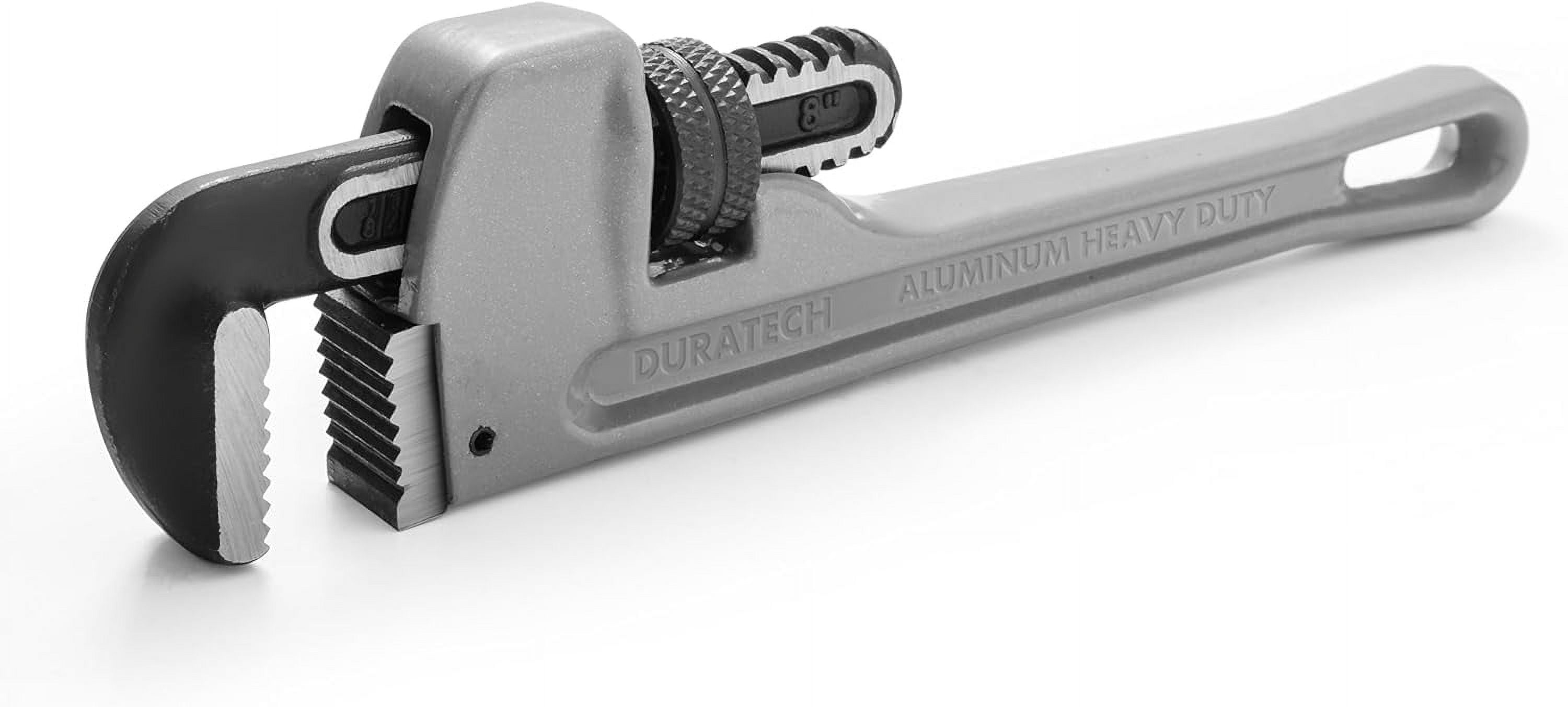 8-inch Heavy Duty Aluminum Straight Pipe Wrench, Adjustable Plumbing ...