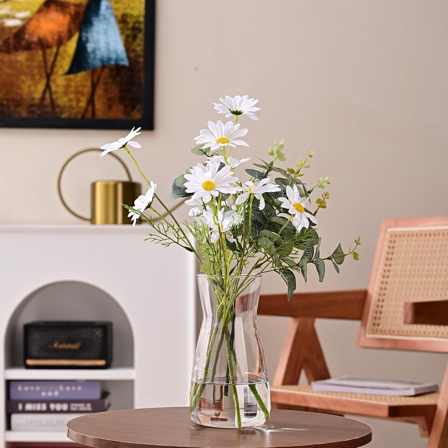 8 inch Iridescent Glass Flower Vases for Centerpiece Table Home Indoor ...