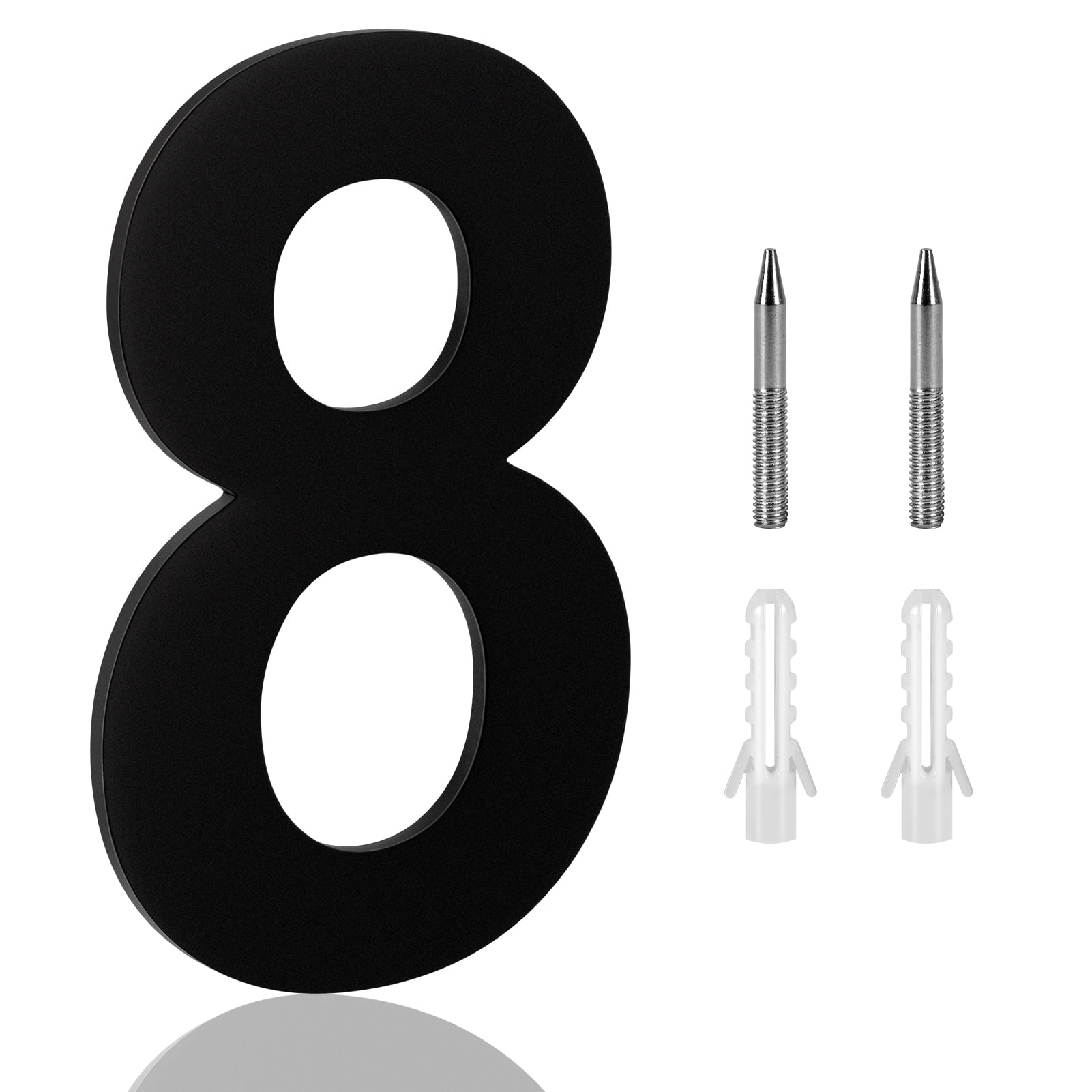 8 inch Large Stainless Steel House Numbers, Black Modern House Address ...