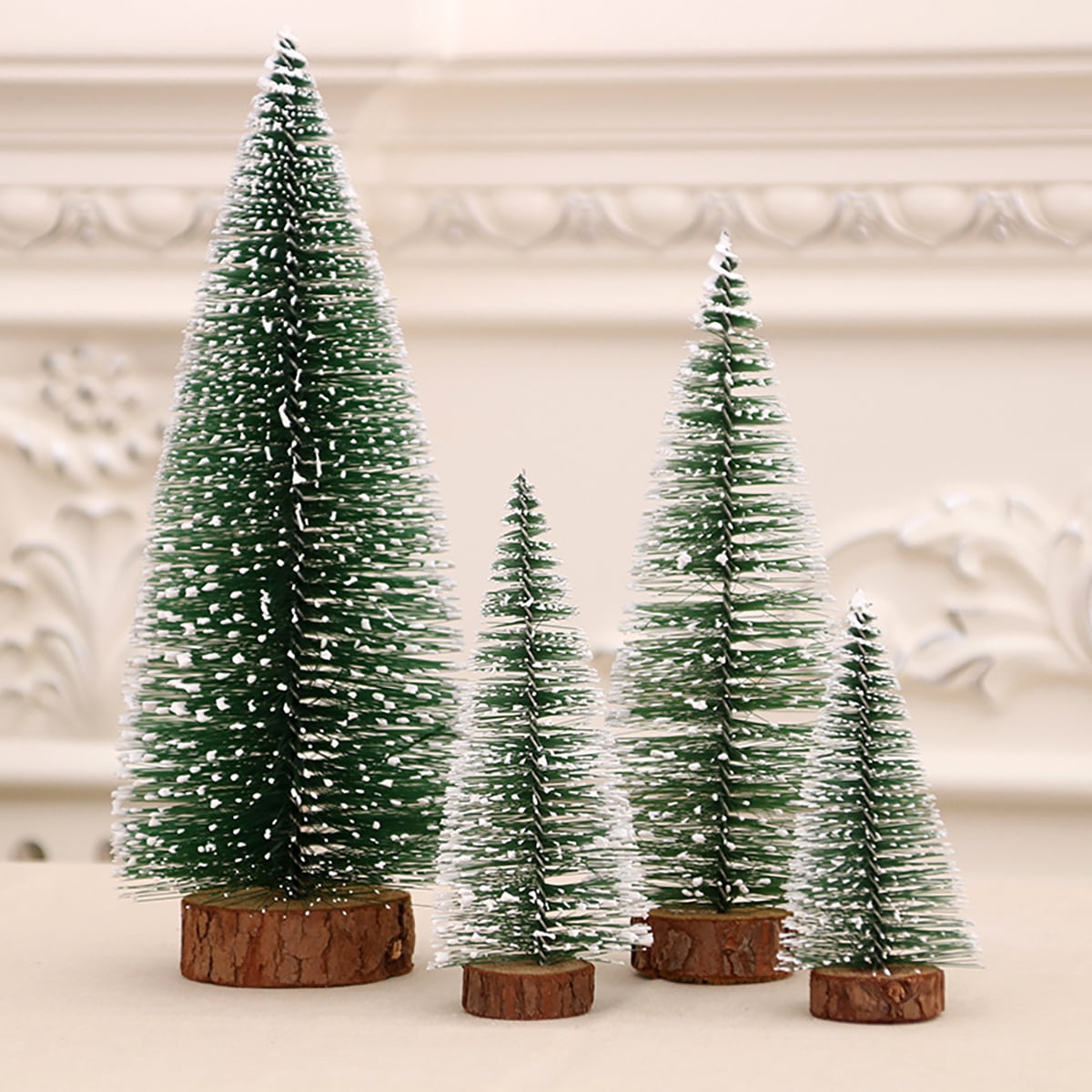 8 inch Mini Artificial Christmas Tree, Small Pine Tree with Wooden ...