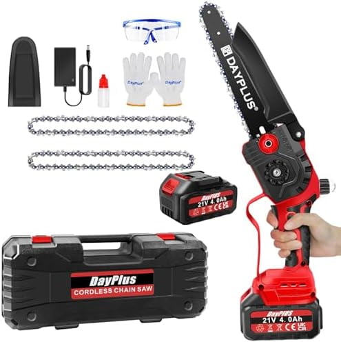 8 inch Mini Chainsaw Cordless One-Handed Lightweight 21V Electric ...
